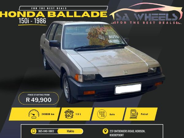 Used Honda Ballade 150 Auto for sale in Gauteng - Cars.co.za (ID::9520466)
