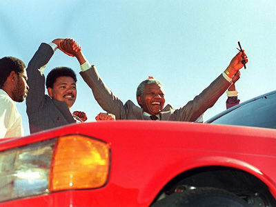 Nelson Mandela and his Mercedes-Benz S500